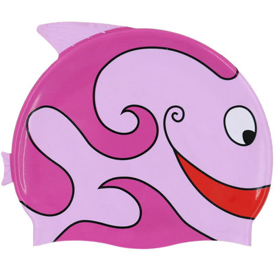 Pink Soft Custom Printed Swim Caps WHALE Shape 42.6g 174mm Height