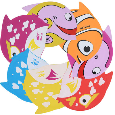 Pink Soft Custom Printed Swim Caps WHALE Shape 42.6g 174mm Height