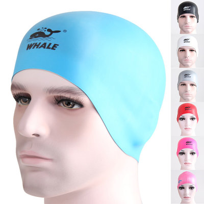 Blue And Black Light Silicone Swim Caps Weight Durable Reversible