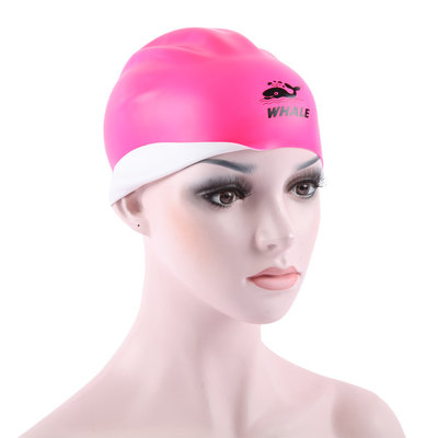 Blue And Black Light Silicone Swim Caps Weight Durable Reversible