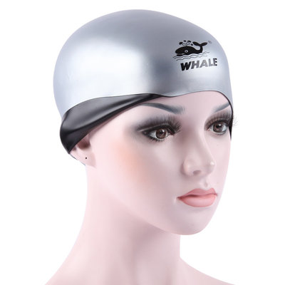 Blue And Black Light Silicone Swim Caps Weight Durable Reversible