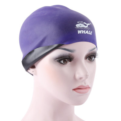Blue And Black Light Silicone Swim Caps Weight Durable Reversible