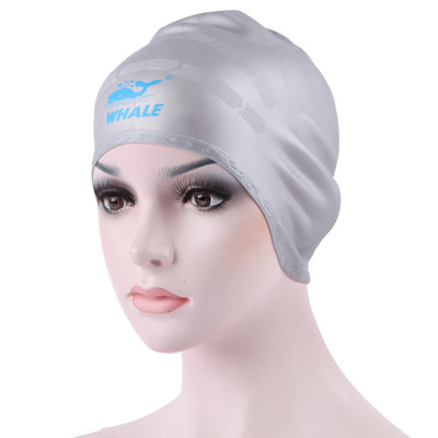 Light Weight Durable Silver Swimming Head Cap With Ear Protect Design