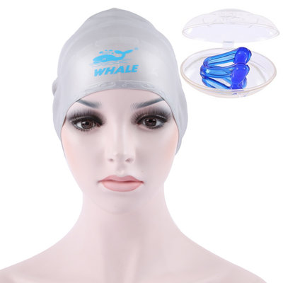 Light Weight Durable Silver Swimming Head Cap With Ear Protect Design