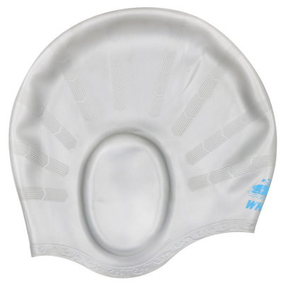 Light Weight Durable Silver Swimming Head Cap With Ear Protect Design