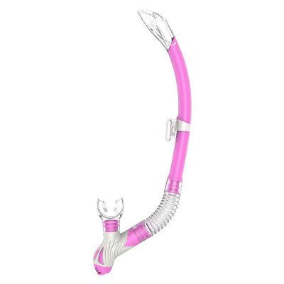 Aqua Pink Swimming Dive Snorkel Transparent And Black Mouthpiece