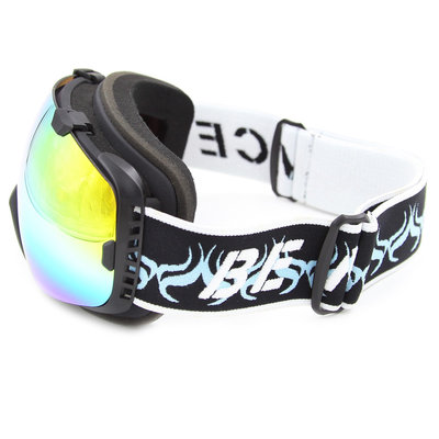 Black Professiona Adult  Mirrored Ski Goggles Double Lens Three Layer Foam