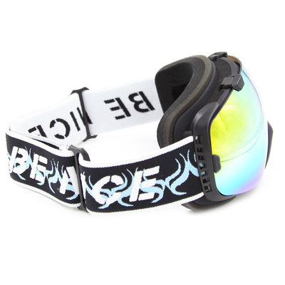 Black Professiona Adult  Mirrored Ski Goggles Double Lens Three Layer Foam