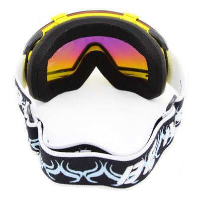Black Professiona Adult  Mirrored Ski Goggles Double Lens Three Layer Foam