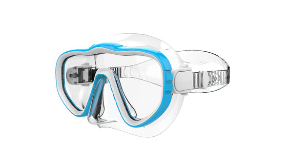 Blue tempered glasses silicone skirt Free Diving Mask With optical lens