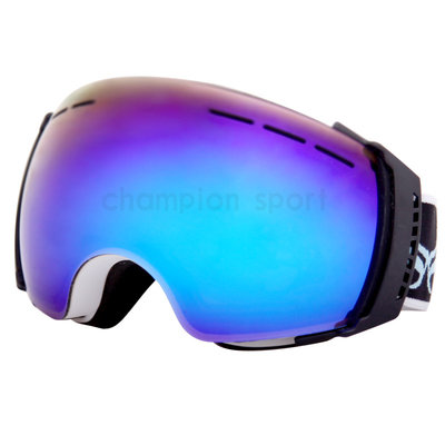 Adult Blue PC Lens Reflective Snowboard Goggles for Youth , Tri - density Face Foam