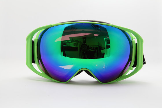Brown Revo Green Lens Anti Fog Snow Goggles For Men , CE / FDA Certificate