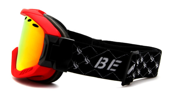 Red CP Lens Adult Anti Fog Snow Goggles with Helmet Compatibility and Custom Logo