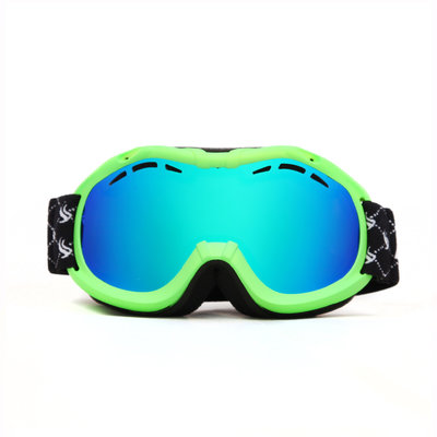Double Lens No Fog Kids Snowboarding Goggles for Girls , Yellow / Blue / Green