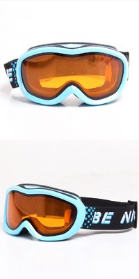 Blue Nylon Strap Childrens / Kids Skiing Goggles For Glasses