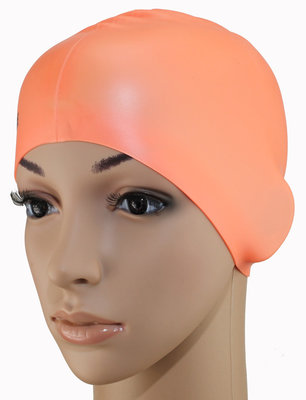 Light Weight Orange University Silicone Swim Caps For Large Heads / Dreadlocks