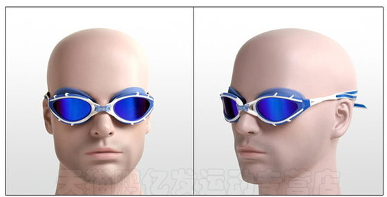 Adults Comfortable Revo Blue Silicone Swimming Goggles Custom Made