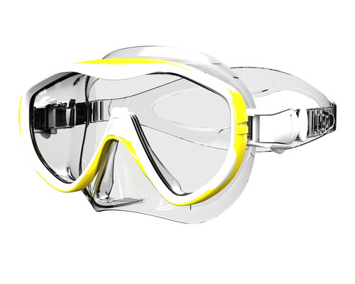 Yellow Frame Clear Free Diving Mask Prescription Dive Goggles Customized