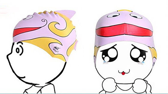 Personalized Pink Silicone Kids Swimming Hats Toddler Swim Cap OEM