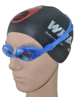 Blue Corrective Swim Goggles / Mens Swimming Goggles for Competition