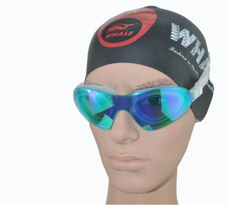 Green UV Protect Anti Fog Swimming Goggles with PC Lens Silicone Gasket