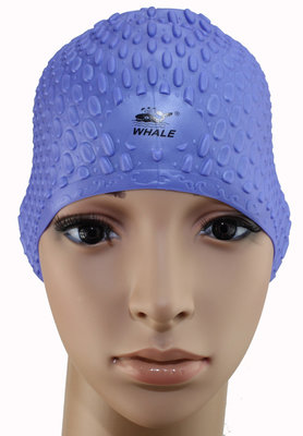 Womens Blue Silicone Swim Caps Custom Swimming Caps For Dreadlocks