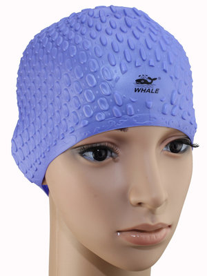 Womens Blue Silicone Swim Caps Custom Swimming Caps For Dreadlocks