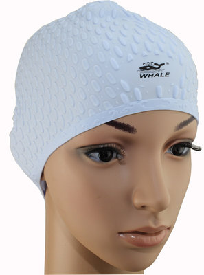 OEM White Silicone Swimming Head Cap Swimming Hats for Long Hair