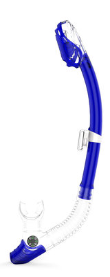Red , Yellow PU Dry Diving Snorkel with PC Floating Ball and PU Tube
