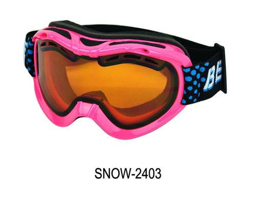 Cute Girls Pink Ski Goggles Photochromic with PC Lens , CE FDA Certificated