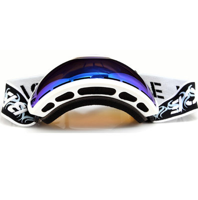 Comfort Ladies Ski Glasses Polarized Snowboard Goggles Purple , Adjustable Strap