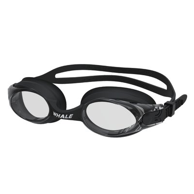 Black Childrens Silicone Swimming Goggles with Wide Peripheral Lens