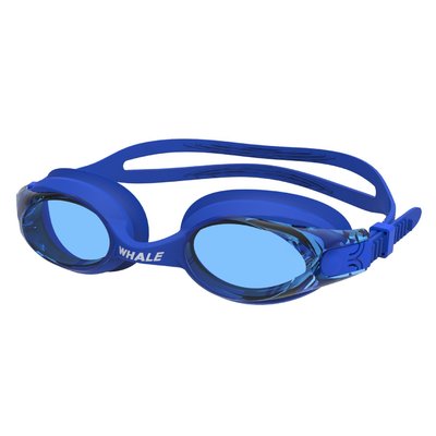 Blue Open Water / Sea Silicone Swimming Goggles with Wide Angle Curve Lens