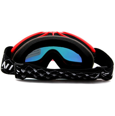 Durable Sports REVO Mirror Lens Snowboard Goggles Red with Nose Bridge