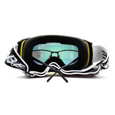Super Vision Double Lens Frameless Mirrored Ski Goggles Anti Fog , Outrigger Design