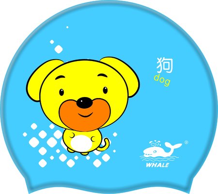 Custom Childrens Swimming Hats Printed Swim Caps for Kids , White / Blue / Pink