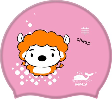 Custom Childrens Swimming Hats Printed Swim Caps for Kids , White / Blue / Pink