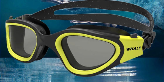 Yellow Wide Large Clear Swimming Goggles Most Comfortable Swim Goggles