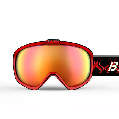 Outdoor Unisex Skiing Snow Boarding Goggles with Red TPU Frame