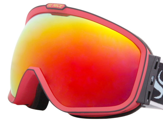 Outdoor Unisex Skiing Snow Boarding Goggles with Red TPU Frame