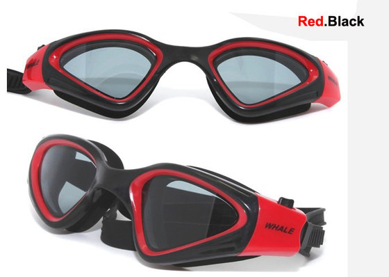 Red Silicone Professional Swimming Goggles with Adjust Head Strap