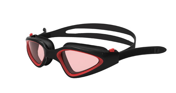 Red Silicone Professional Swimming Goggles with Adjust Head Strap