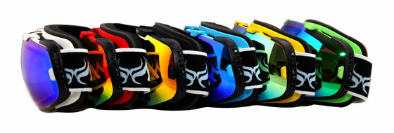 Double Lens green Mirrored Ski Goggle three layer foam for adult