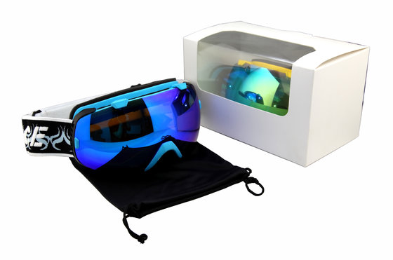 Double Lens green Mirrored Ski Goggle three layer foam for adult