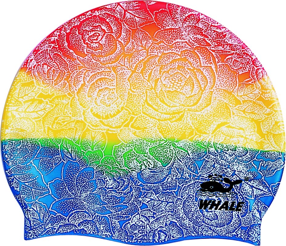 Professionable Custom Famous Silicone Swim Caps Adult Multi Color