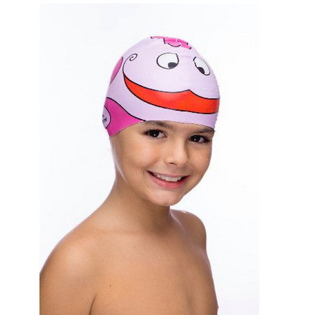 Pink Soft Custom Printed Swim Caps WHALE Shape 42.6g 174mm Height