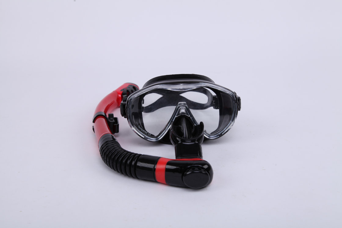 Red Fashion Professional Free Diving Mask Snorkel Sets For Adult