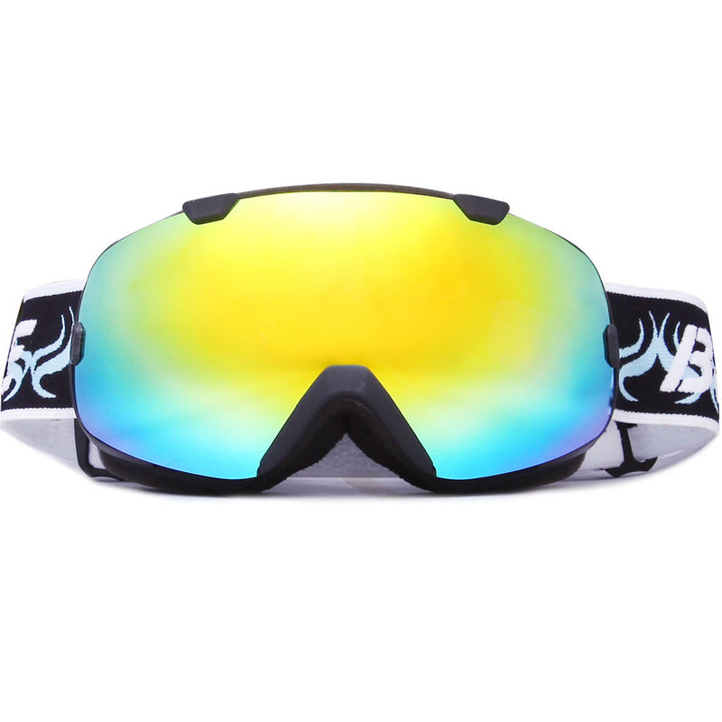 Black Professiona Adult  Mirrored Ski Goggles Double Lens Three Layer Foam