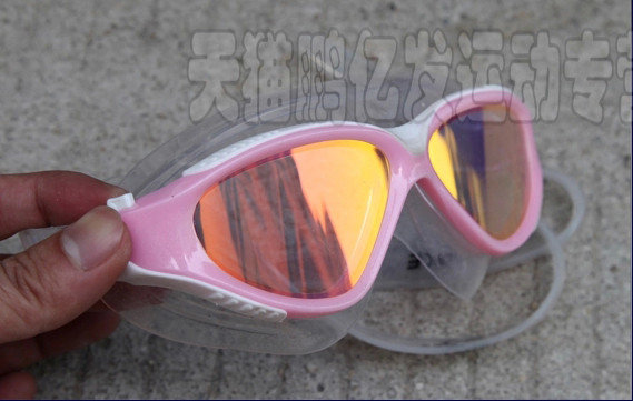 Customized Pink Anti Fog Mirrored Swimming Goggles for Womens , Mens