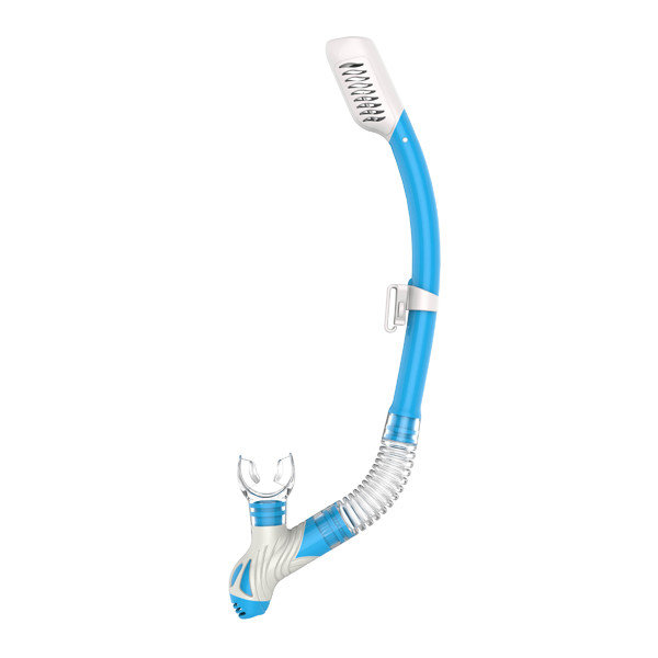 Tubo respirador seco azul claro profesional del salto con la boquilla del tubo y del silicón de la PU